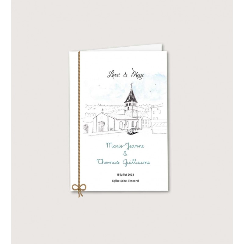 livret de messe, couverture personnalisée belle église du village