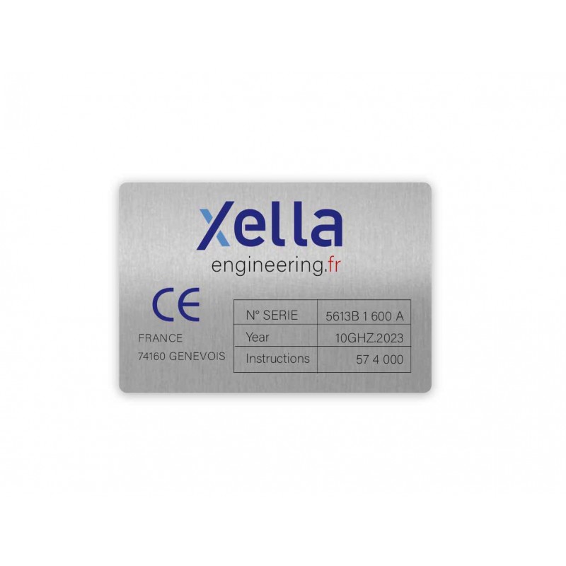 PLAQUE constructeur identification de machine en aluminium argente